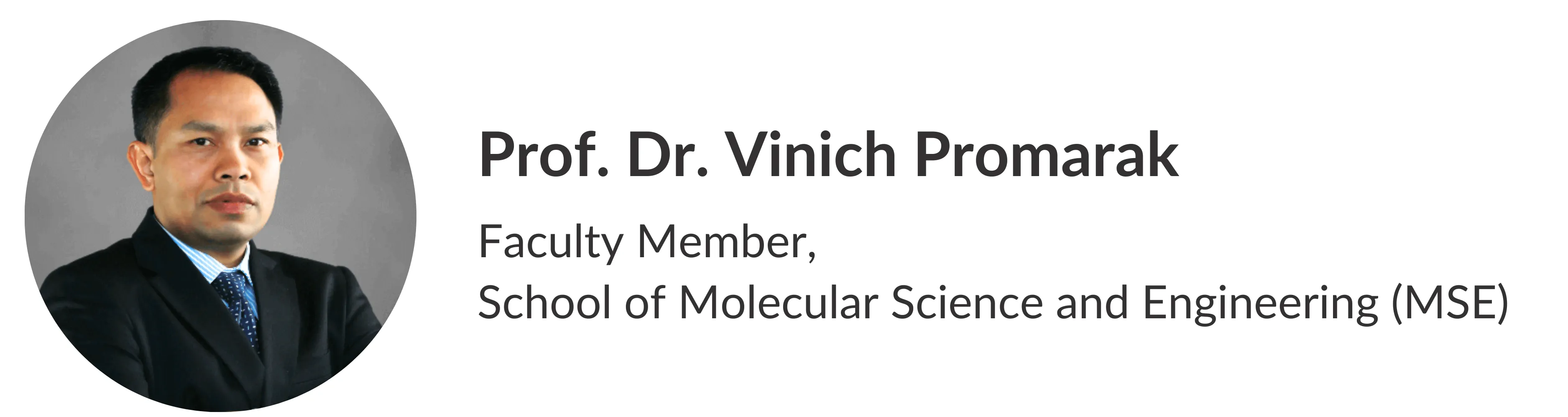 Faculty & Adjunct Professors (MSE): Vinich Promarak | VISTEC ...
